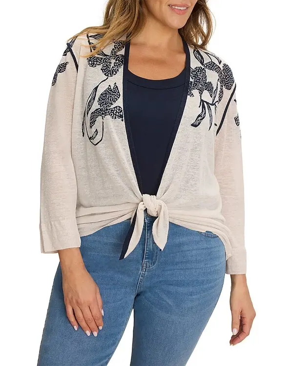 NIC+ZOE Embroidered Four-way Cardigan