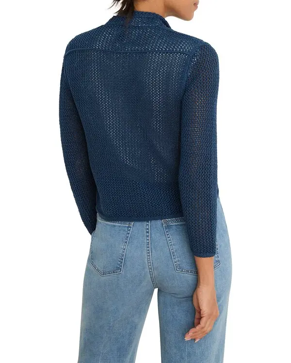 NIC+ZOE Mesh Cocoon Cardigan Sweater - Rich Indigo