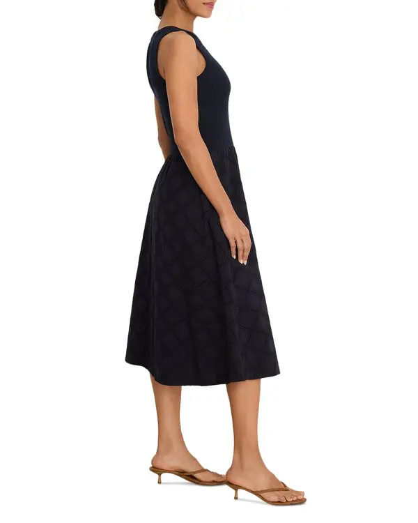 NIC+ZOE Diamond Eyelet Sophia Dress - Dark Indigo