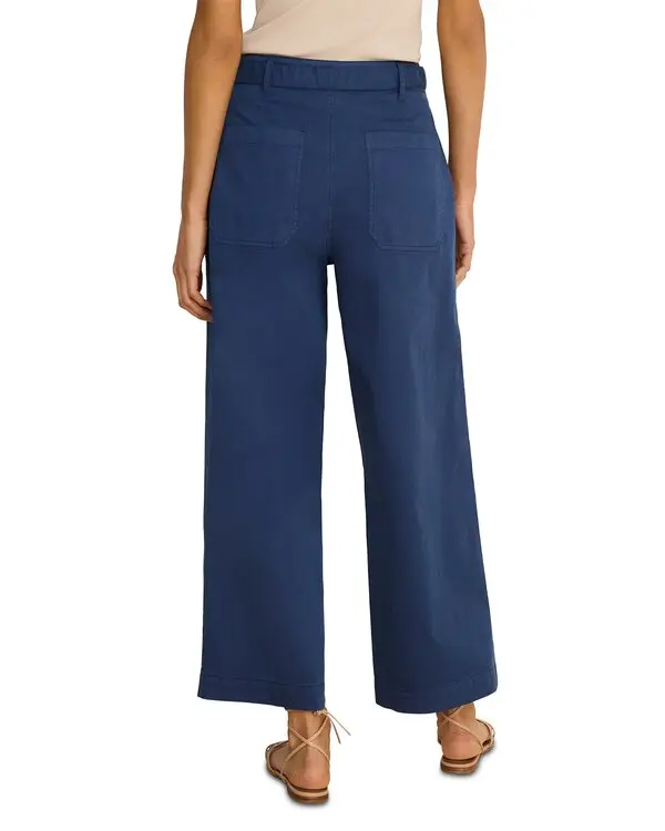 NIC+ZOE Belted Wide Leg Ankle Pants - Rich Indigo