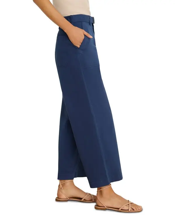 NIC+ZOE Belted Wide Leg Ankle Pants - Rich Indigo