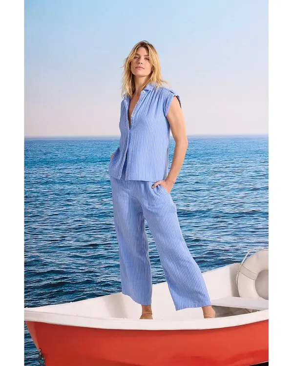 NIC+ZOE Striped Gauze Shirt