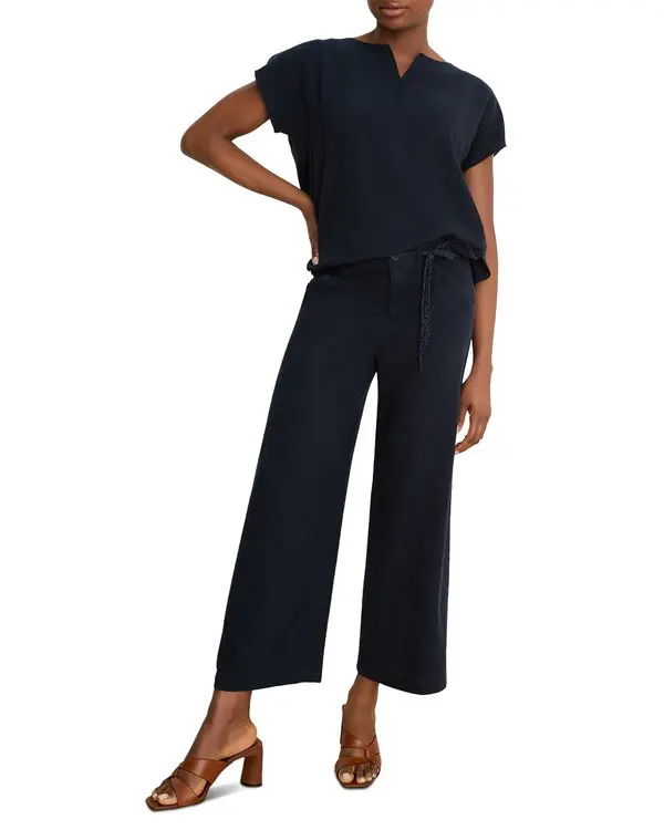 NIC+ZOE Rumba Split Neck Tee - Dark Indigo
