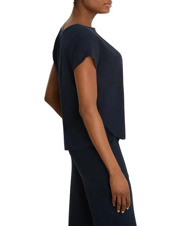 NIC+ZOE Rumba Split Neck Tee - Dark Indigo