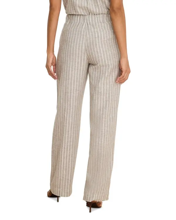 NIC+ZOE Lenox Wide Leg Striped Linen Blend Pants