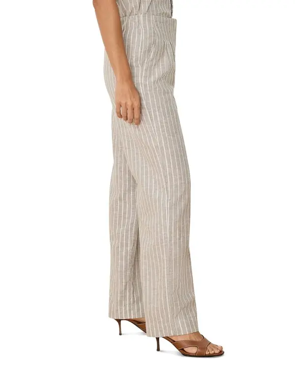 NIC+ZOE Lenox Wide Leg Striped Linen Blend Pants