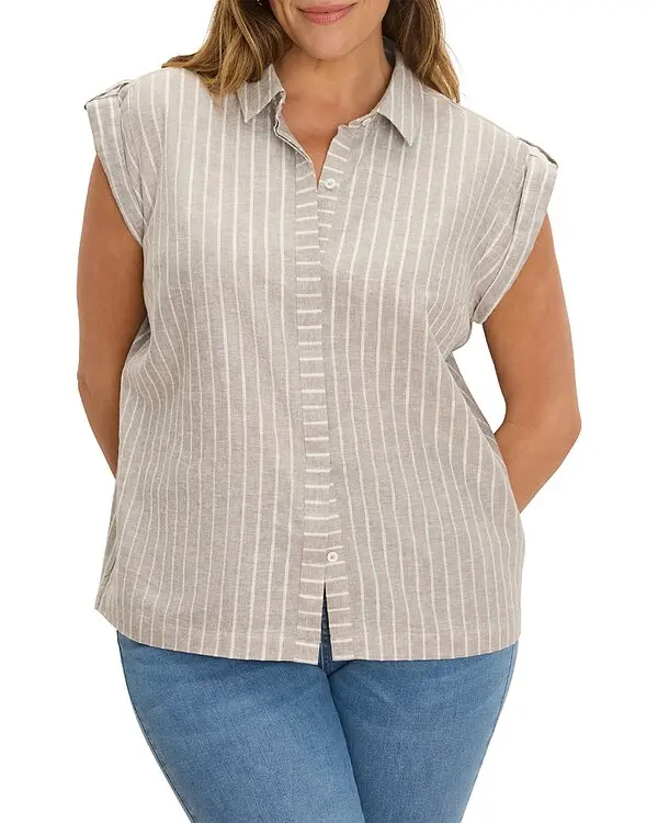 NIC+ZOE Striped Linen Blend Shirt