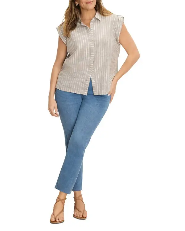 NIC+ZOE Striped Linen Blend Shirt