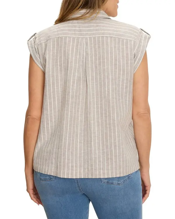 NIC+ZOE Striped Linen Blend Shirt