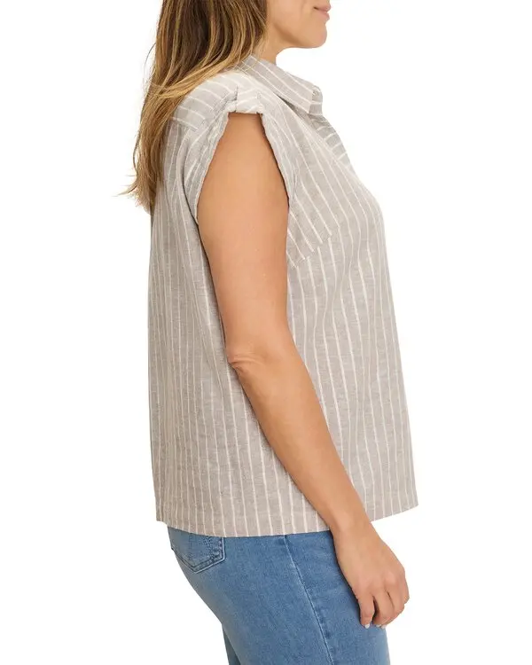NIC+ZOE Striped Linen Blend Shirt