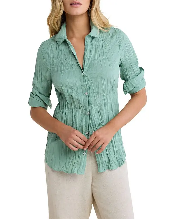 NIC+ZOE Crinkled Shirt - Laurel