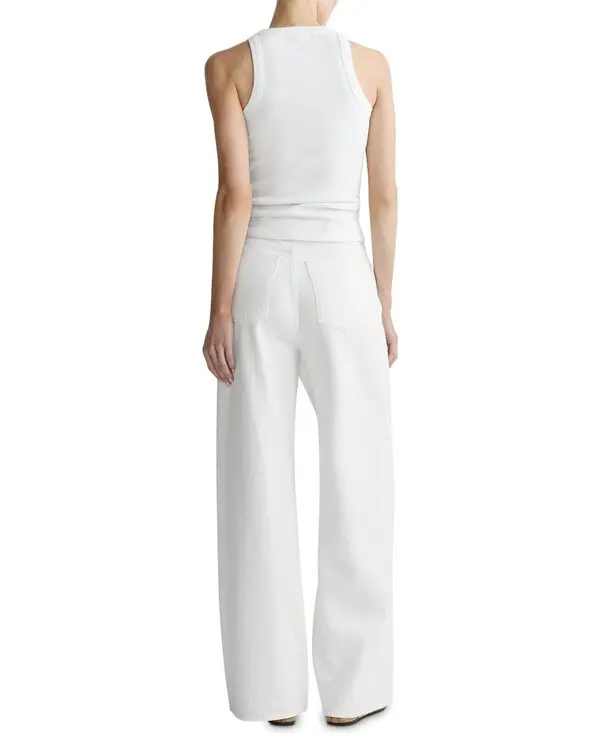 DL1961 Zoie Aura Wrap Front Relaxed Jeans - White Aura