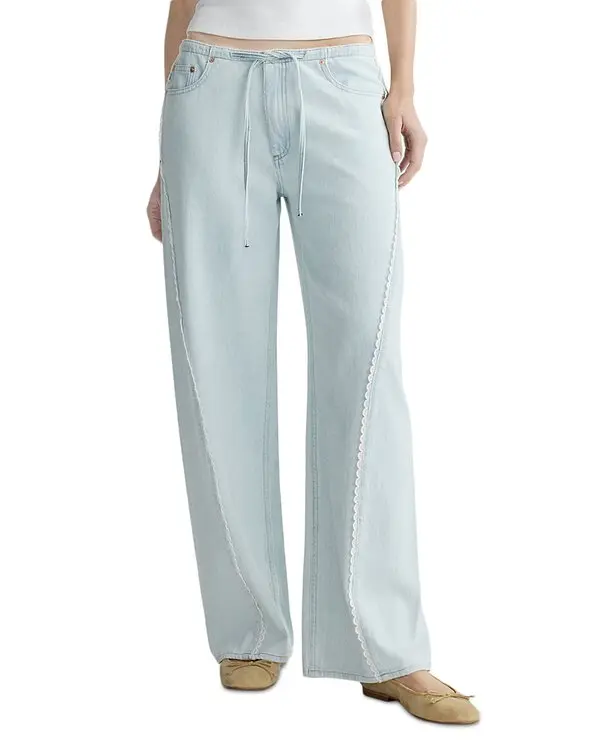 DL1961 Sienna Aura Low Slung Wide Leg Relaxed Jeans - Saltstone