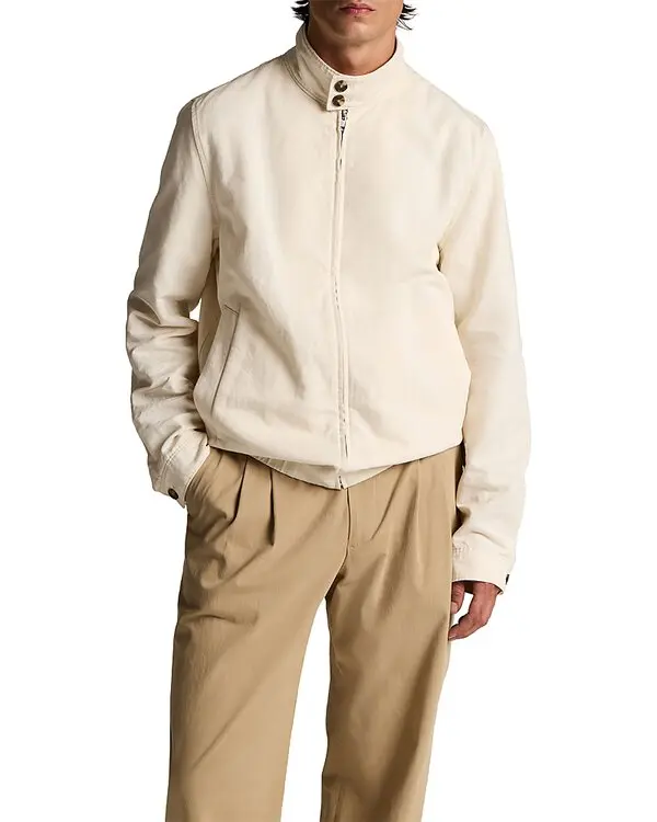 Vince Band Collar Bomber Jacket - Blanco
