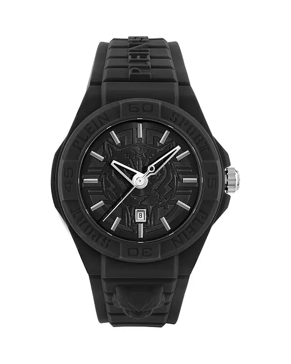 PLEIN SPORT Fearless 46mm Silicone Watch - Black