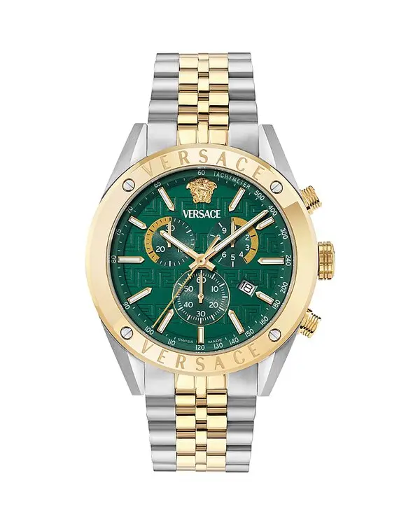 Versace Athletic Chronograph Stainless Steel And Gold Tone Watch - Two Tone
