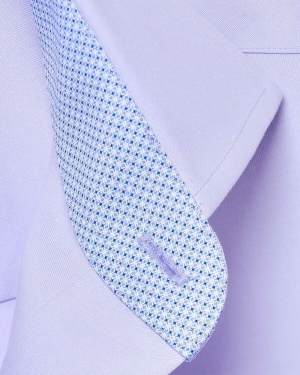 David Donahue Trim Fit Twill Solid Dress Shirt - Lilac