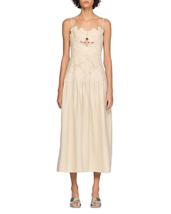 Sandro Guipure Maxi Dress