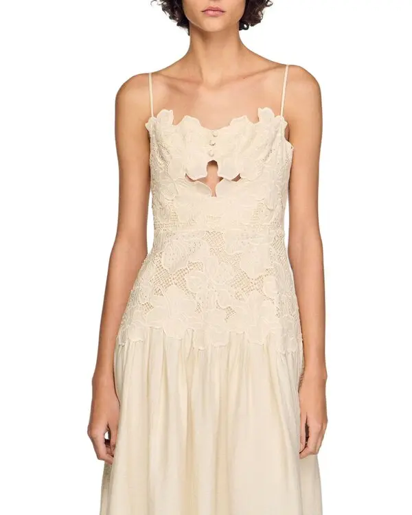 Sandro Guipure Maxi Dress