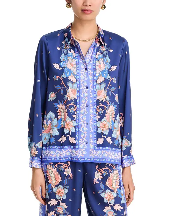 Aqua Printed Button-up Shirt - Navy