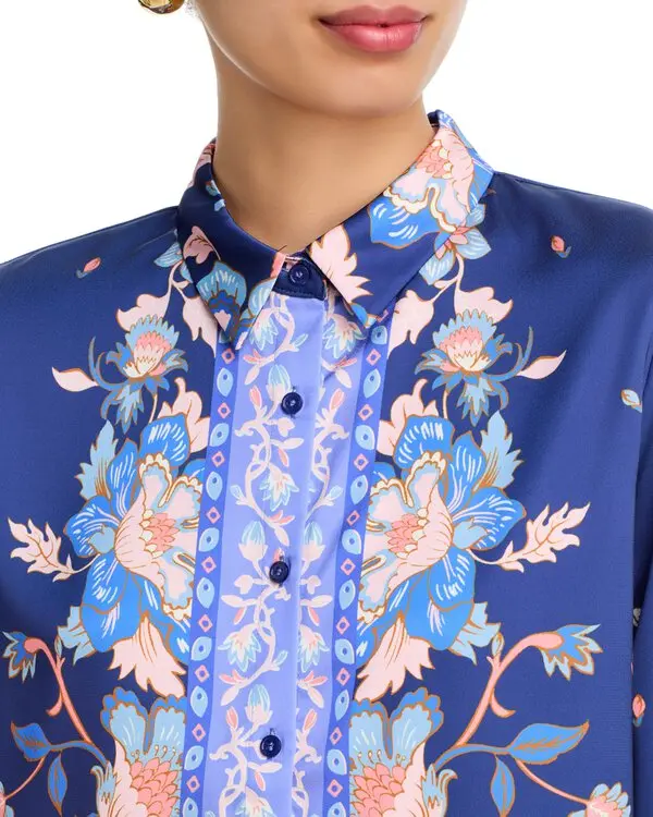 Aqua Printed Button-up Shirt