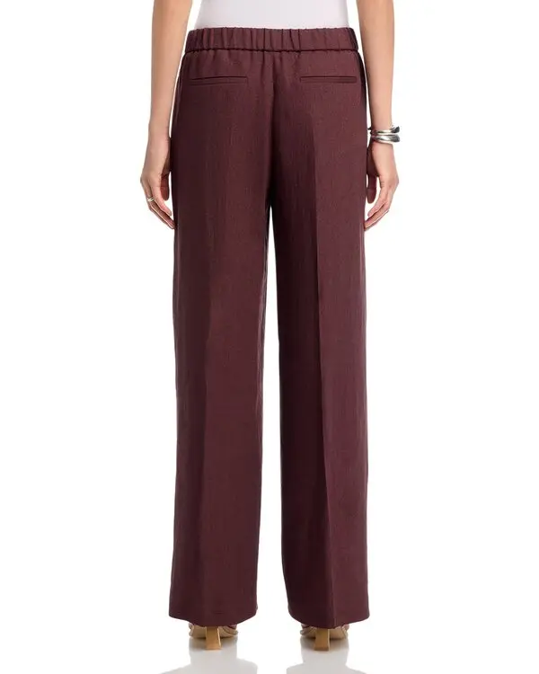 BOSS Tiana Linen Blend Wide-leg Pants