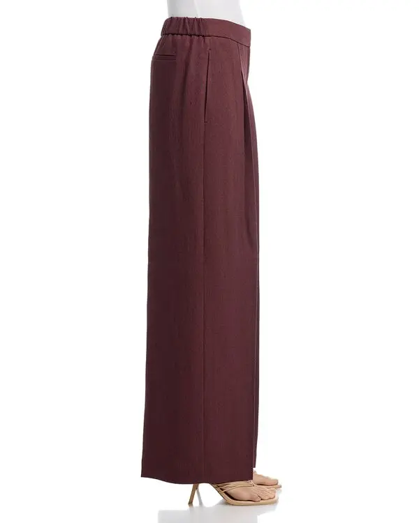 BOSS Tiana Linen Blend Wide-leg Pants