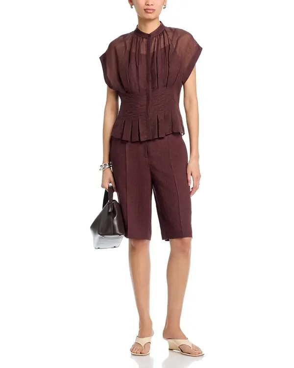 BOSS Tianala Linen Blend Shorts