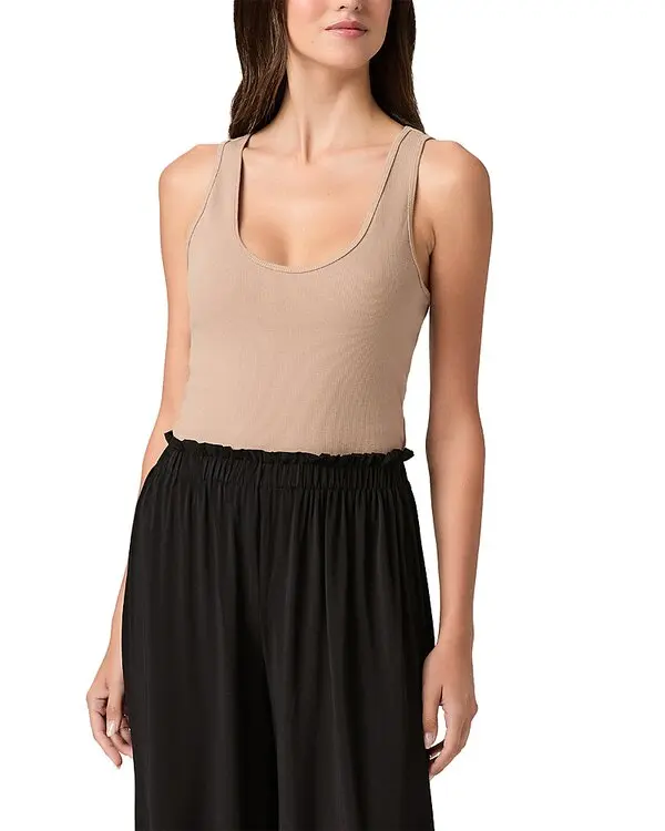 Paige Bali Ribbed Tank Top - Macadamia