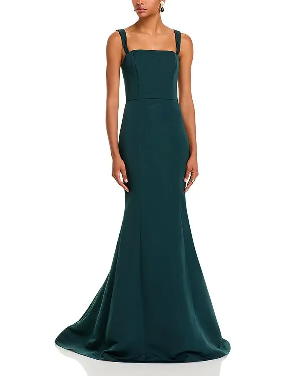 Amsale Ida Square Neck Gown - Hunter