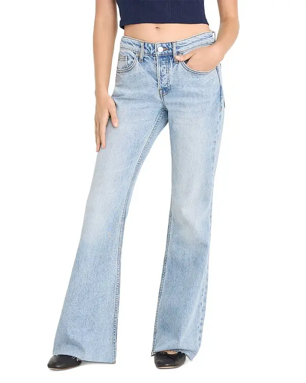 Good American Vintage Low Relaxed Flare Jeans - Indigo