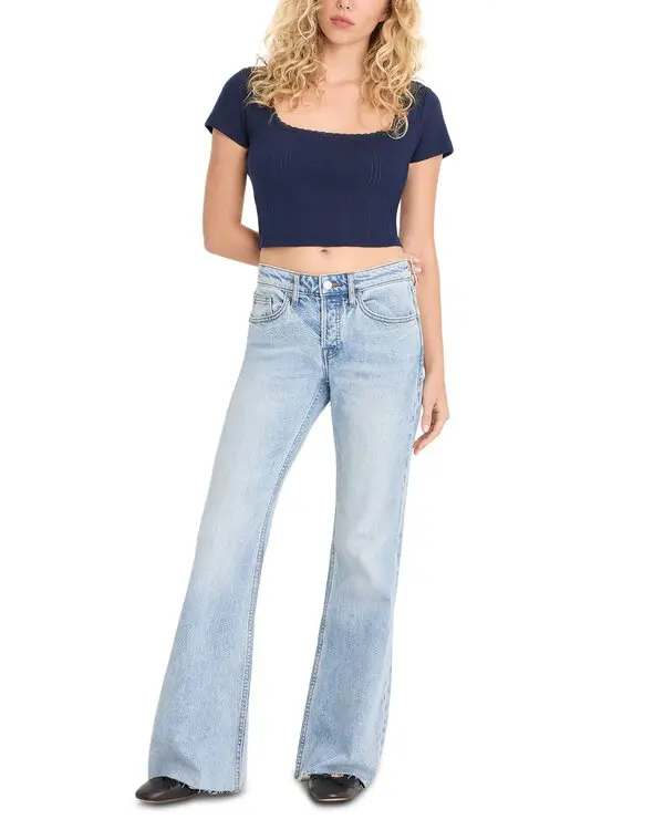 Good American Vintage Low Relaxed Flare Jeans - Indigo