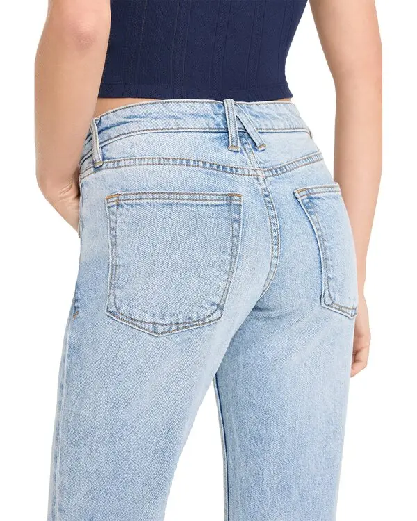 Good American Vintage Low Relaxed Flare Jeans - Indigo