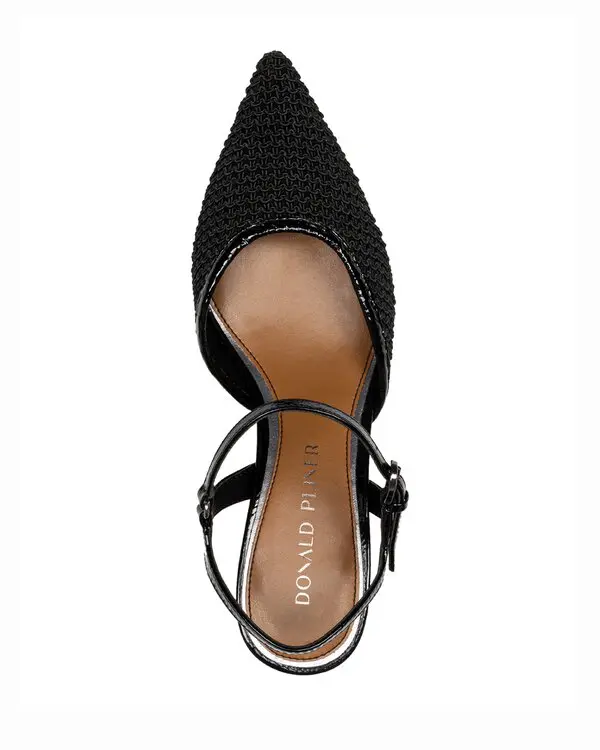 DONALD PLINER Pointed Toe Slingback Pumps - Black