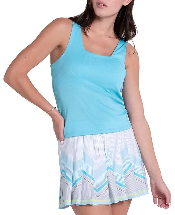 Lucky In Love Squared Up Tank - Blue