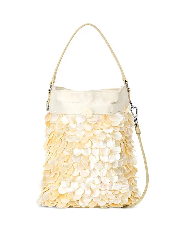Staud Lila Mini Pearl Oyster Bucket Bag