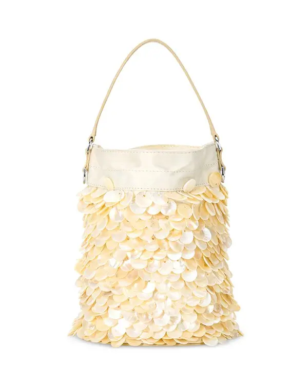 Staud Lila Mini Pearl Oyster Bucket Bag