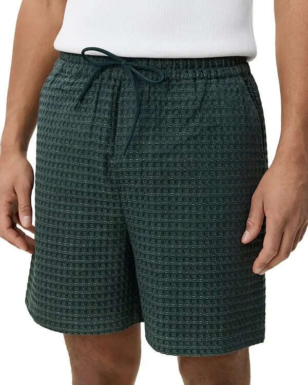 LES DEUX Seersucker Check Drawstring Shorts
