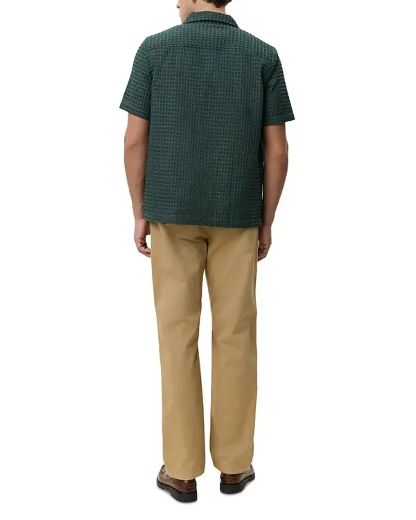LES DEUX Check Seersucker Short Sleeve Shirt