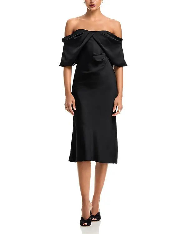 Alexander McQueen Off-the-shoulder Satin Dress