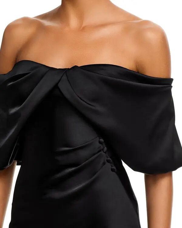 Alexander McQueen Off-the-shoulder Satin Dress