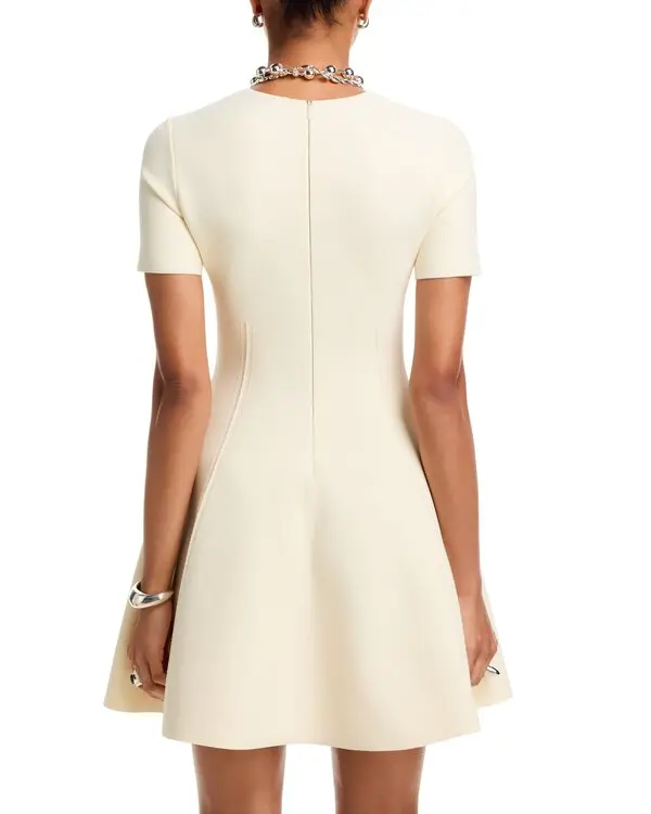 Alexander McQueen Seamed Short Sleeve Mini Dress - Ivory