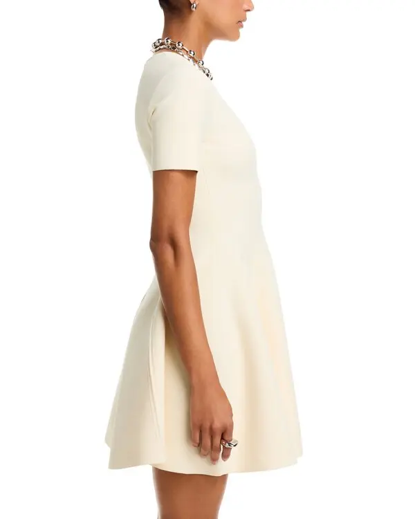Alexander McQueen Seamed Short Sleeve Mini Dress - Ivory