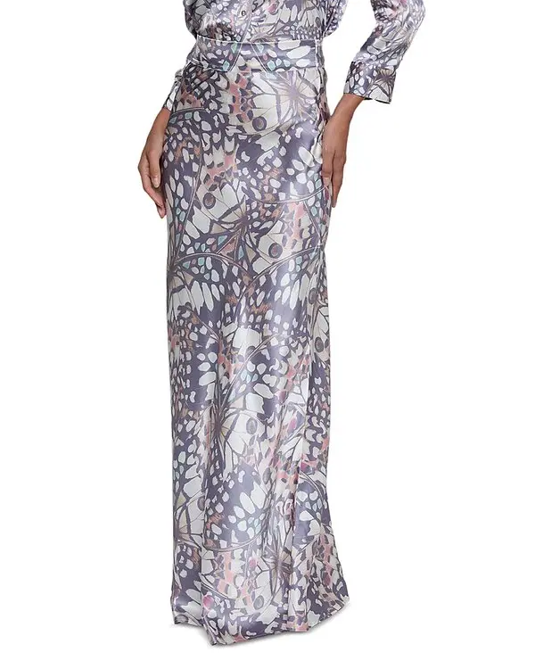 L'Agence Ryker Bias Silk Skirt - Multi Butterfly Wing
