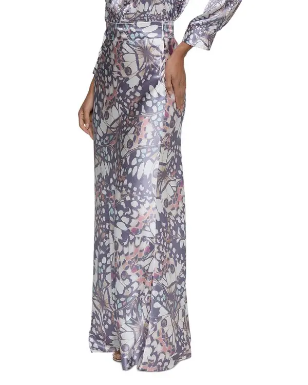 L'Agence Ryker Bias Silk Skirt - Multi Butterfly Wing