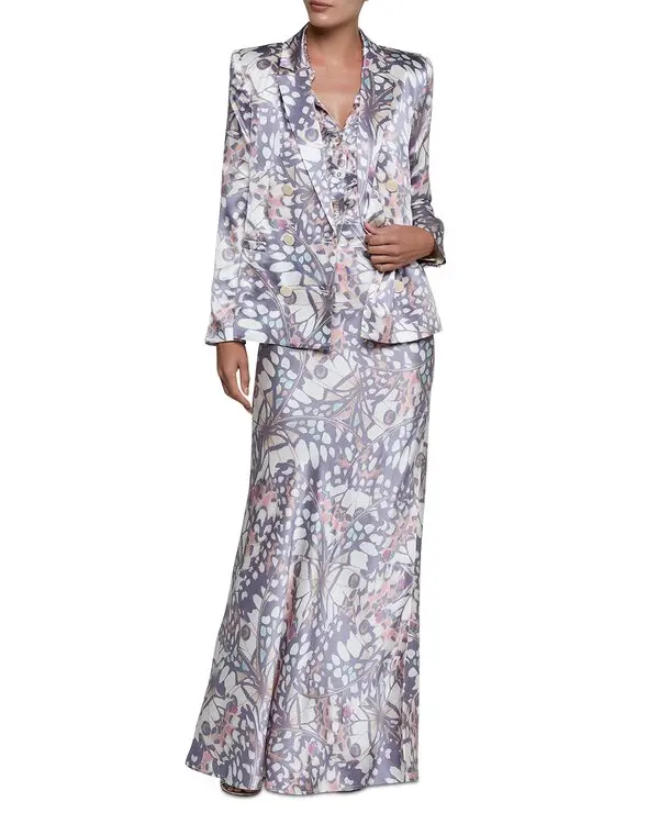 L'Agence Ryker Bias Silk Skirt - Multi Butterfly Wing
