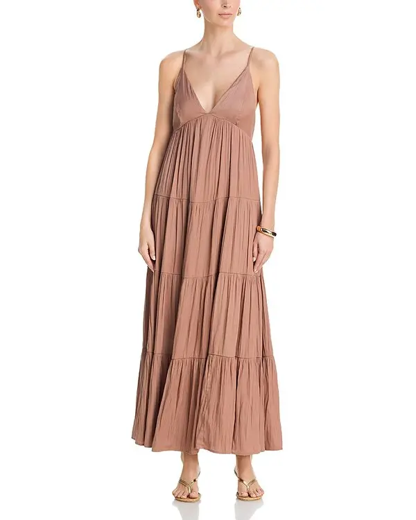 L'Agence Lua Tiered Maxi Dress - Hazelnut