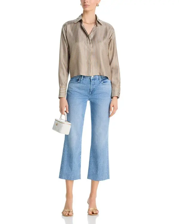 L'Agence Wanda High Rise Crop Wide Leg Jeans - Granova