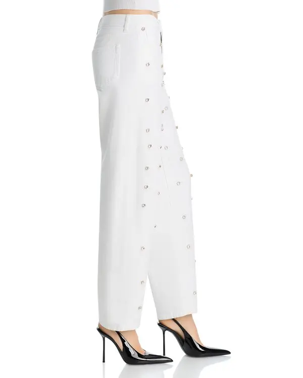 L'Agence Bex High Rise Embellished Rodeo Jeans
