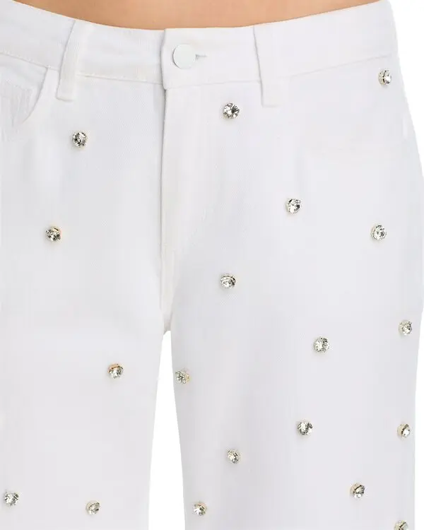 L'Agence Bex High Rise Embellished Rodeo Jeans